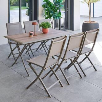 Hesperide Table de jardin 6 places Azua pliable caf&eacute; 150x80cm - Hesp&eacute;ride