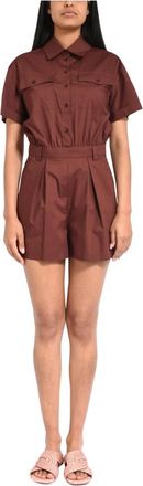 Patrizia Pepe Femme, Combinaisons et Ensembles, Brun, Taille: 40 FR Combinaison Courte en Popeline