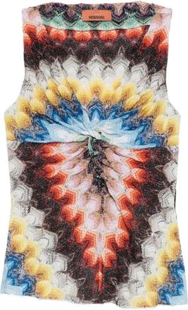 Missoni Femme, Tops, Multicolore, Taille: 38 FR Haut &agrave; motif chevrons et d&eacute;tail torsad&eacute;
