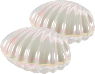 Aboofan Muschel-Süßigkeitsboxen 2 Muschelbehälter Muschel-Party-Geschenkbox Pralinenschachtel Seemuschel-Leckerli-Behälter Schmuckschatulle Party-Leckerli-Box