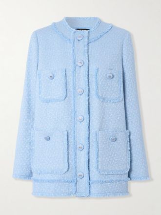 Dolce & Gabbana Jacke Aus Tweed Aus Einer Wollmischung - Blau