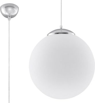 Sollux Lighting Sollux Lighting Ugo 40 Pendelleuchte, Glas, Wei&szlig;, Chrome
