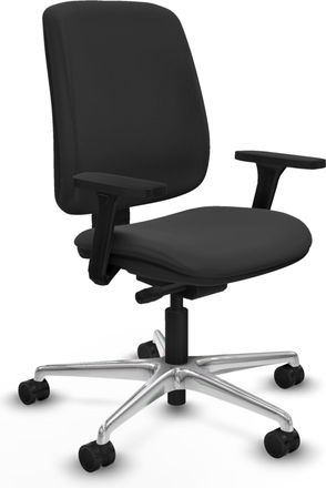 Piqueras y Crespo Stuhl Alares mit 3D-Armlehnen, ausgestattet mit Syncro/Traslack und Schaumstoff, Rollen 65 mm, Nylon, Dunkelgrau