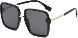 Generic Lunettes De Soleil Tendance For Femme, Monture Carr&eacute;e Large, Style Sport/vacances/trajets Quotidiens.(Black)