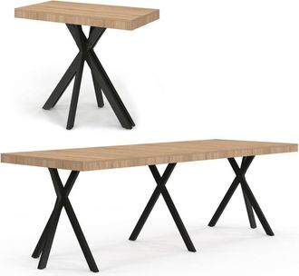 IDMarket Idmarket - Table console extensible alix 10 personnes 235 cm design industriel