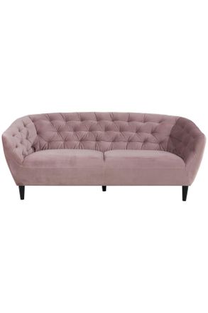 Ambia Home Chesterfield-Sofa, Rosa, Textil, Kautschukholz, massiv, 3-Sitzer, 191x78x84 cm, Wohnzimmer, Sofas & Couches, Sofas, Chesterfield Sofas