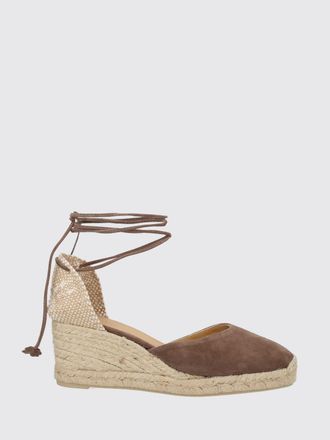 Castaner Espadrilles Carina en daim avec talon compens&eacute; moyen et liens &agrave; la cheville