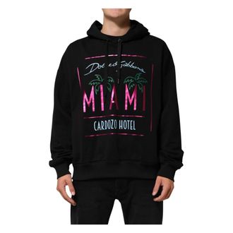Dolce & Gabbana Bedrucktes Kapuzen-Sweatshirt - - Sweatshirts & Hoodies - Herren - Schwarzk - XL
