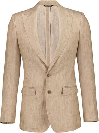 Dolce & Gabbana Beige Linen Taormina Jacket - - Jackets - Herren - Beige - M