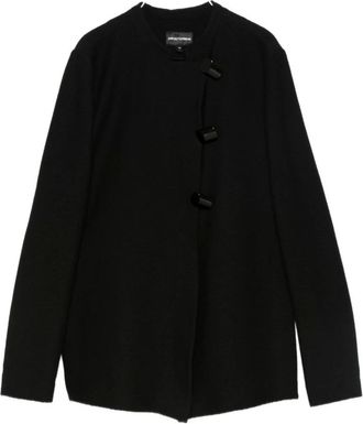 Emporio Armani Femme, Pulls, Noir, Taille: 40 FR Cardigan en maille textur&eacute;e