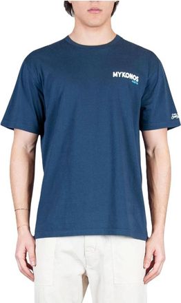 MC2 Saint Barth Homme, Tops, Bleu, Taille: S Portland Cotton T-Shirt With Front Print