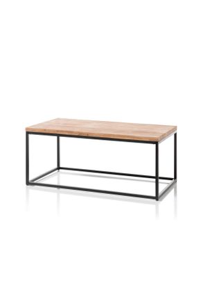 MID.YOU Mid.you Couchtisch, Schwarz, Eiche, Holz, Metall, Asteiche, massiv, rechteckig, eckig, 45x60x110 cm, Wohnzimmer, Wohnzimmertische, Couchtische