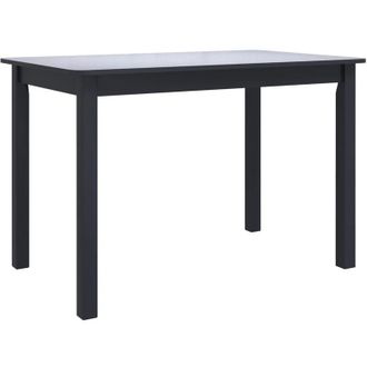 vidaXL Esstisch Schwarz 114x71x75 cm Gummiholz Massiv - Vidaxl