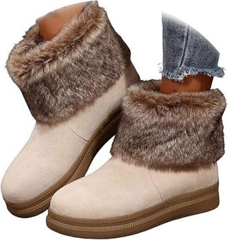 Generic Bottines pour femme - Doublure polaire - Chaude - Semelle &eacute;paisse - Confortable - En coton - D&eacute;contract&eacute;e - Antid&eacute;rapante - Pour lhiver et lext&eacute;rieur,