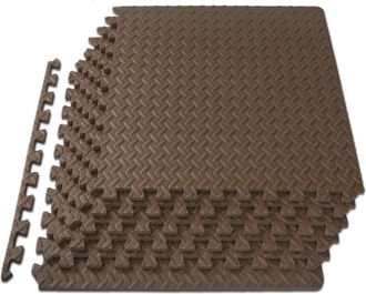 ProSourceFit Puzzle Exercise Mat.5 in, Eva Interlocking Foam Floor Tiles for Home Gym, Mat for Home Workout Equipment, Floor Padding for Kids, Cream, 24 in x 24 in