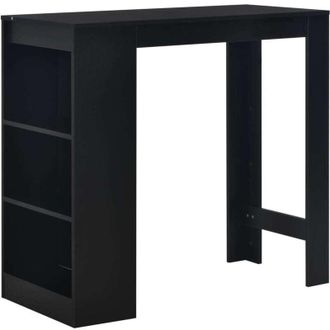 vidaXL Table de bar avec &eacute;tag&egrave;re Noir 110x50x103 cm