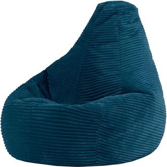 Icon Brand Dalton Pouf Enfant, Velours C&ocirc;tel&eacute;, pour Poire avec Remplissage, Chaise Enfant, Fauteuil Chambre, Meuble Chambre, Meuble Salon, Bleu Canard
