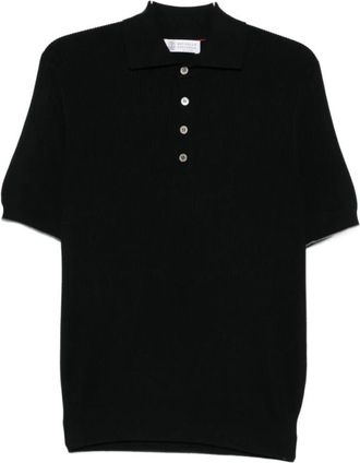 Brunello Cucinelli Homme, Tops, Noir, Taille: XL Polo Chemises