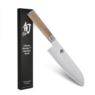 Shun KAI Shun Classic White Santoku 18 cm Klingenl&auml;nge - Damastmesser 32 Lagen VG MAX Kern - 61 (&plusmn;1) HRC - Pakkaholzgriff - Made in Japan - japanisches Koc