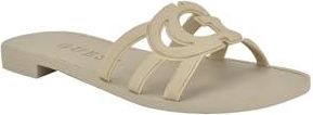 Guess Sandales plates Elyho pour femme, Ivoire 150, 39 EU