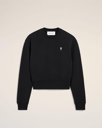 Ami Ami Paris - Sweatshirt noir en coton Ami de Coeur Noir - Taille : XXS - pour Femme