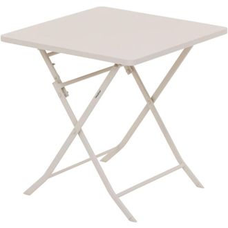 Hesperide Salon de jardin carr&eacute; en m&eacute;tal Greensboro 70 x 70 cm Argile avec 2 chaises - Hesp&eacute;ride