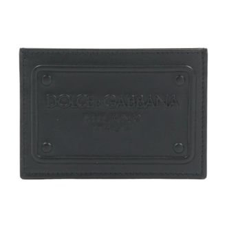 Dolce & Gabbana Homme, Accessoires, Noir, Taille: ONE Size Porte-cartes en cuir de veau avec logo en relief