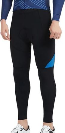 Santic Pantalon Cycliste Homme Hiver Rembourr&eacute; Long avec Coussin - Cyclisme Velo Bleu M