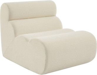 Sweeek Chauffeuse bouclette texturée 1 place - L 81 x P 99 x H 75cm - Nova Bouclette texturée Blanc