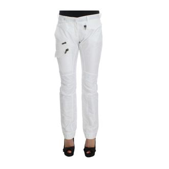 Ermanno Scervino Wei&szlig;e- gepolsterte Slim-Fit-Cargohose aus Nylon - - Trousers - Damen - Wei&szlig; - S