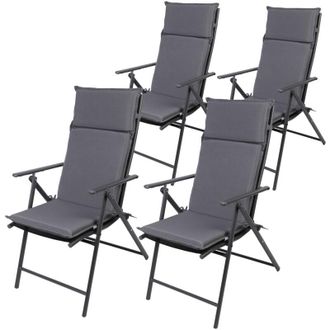 Albatros-Moebel Albatros - Gartenst&uuml;hle Aruba mit Sitzauflage 4er Set - Gartenst&uuml;hle Klappbar mit robustem Metallgestell und hoher Belastbarkeit - bequeme