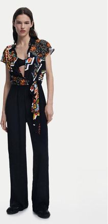 Desigual Jumpsuit Paisley 25SWPW20 Schwarz Regular Fit