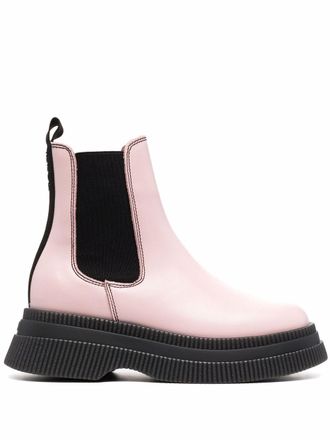 Ganni bottines &agrave; empi&egrave;cements &eacute;lastiqu&eacute;s - Rose