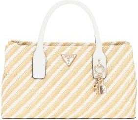 Guess Simona Satchel Bag Natural/White