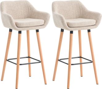 Clp 2er Set Barhocker Grant Stoff creme