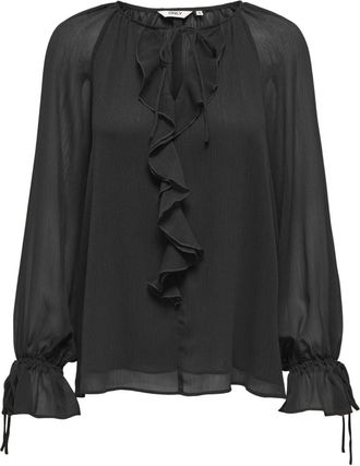 Only Onlanina Life Ls Frill V-Neck Tie Topwvn