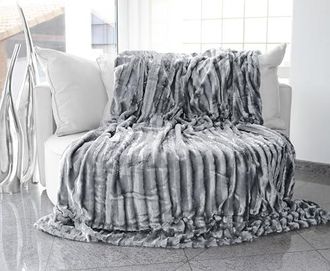 Brandsseller Couverture Douce XXL 220x240 cm - Plaid Imitation Fourrure Double Face, Moelleux et Chaud - Couverture canapé ou lit, Polaire Luxueuse et Confortable 