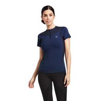 Ariat Womens Ascent 1/4 Zip Baselayer Top in Navy, Size X-Large, by Ariat