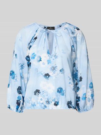 Monari Regular Fit Bluse im Allover-Look mit Schl&uuml;sselloch-Ausschnitt