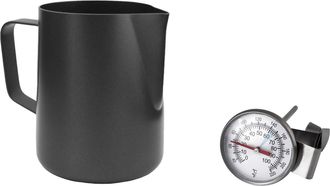 Scarlet Bijoux scarlet espresso | Milchkännchen »LArt Modern Anthrazit« für Latte Art oder Cappuccino; aus 18/10 Edelstahl mit Antihaft-Beschichtung (innen & außen);