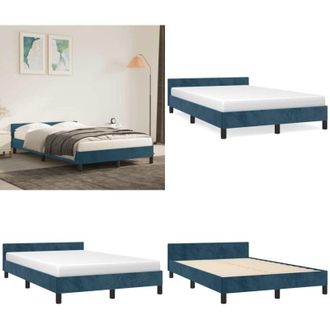 vidaXL Bettgestell ohne Matratze Dunkelblau 120x200 cm Samt - Samtbettw&auml;sche - Doppelbett - Boxspringbett - Bettsofa - Lattenrost - Home & Living