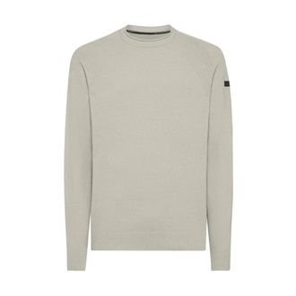 Roberto Ricci Design Rrd, Homme, Pulls, Beige, Taille: 2XL Pull Tricot Rond Velours Ivoire