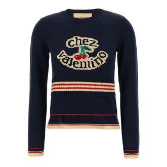 Valentino Garavani Chez Sweater - - Knitwear - Damen - Blau - M