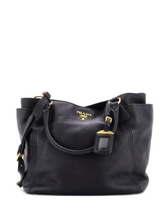 Prada Side Pocket Convertible Vitello Daino Large tote bag - Schwarz