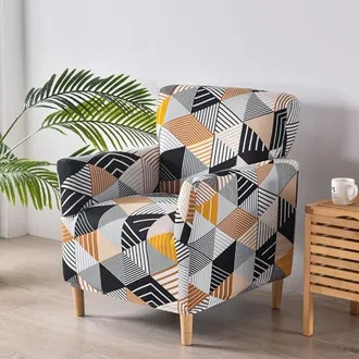 Shanna Housse de fauteuil de banquet extensible : 1 housse de fauteuil de luxe du milieu du siècle avec tiges en mousse, pour salon, chambre à coucher (E-jac