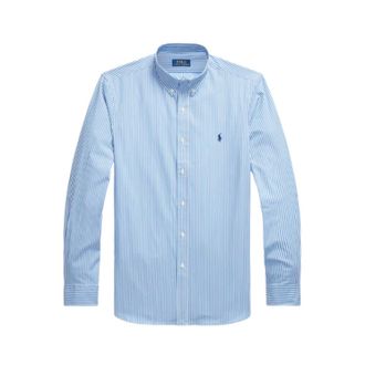 Ralph Lauren Homme, Chemises, Bleu, Taille: XL Chemise Ray&eacute;e en Popeline de Coton
