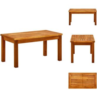 vidaXL Garten-Couchtisch 70x40x36 cm Massivholz Akazie - Gartentisch - Holzm&ouml;bel - Esszimmertisch - Outdoortisch - Balkontisch