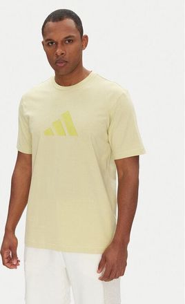 adidas T-Shirt Future Icons 3 Bar Logo JD4920 Gelb Regular Fit