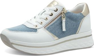 Tamaris Comfort Damen Plateau Sneaker mit Reißverschluss Sportlich, Mehrfarbig (Jeans Comb), 40 EU