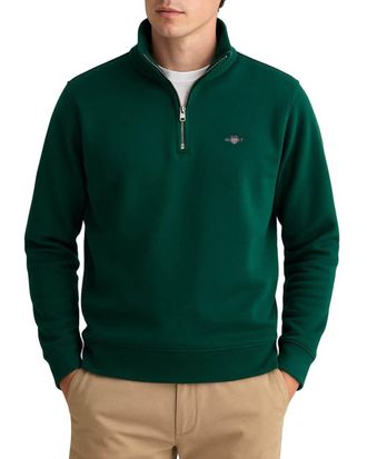 GANT Herren REG Shield Half Zip Sweat Sweatshirt, DEEP Forest Green, XL